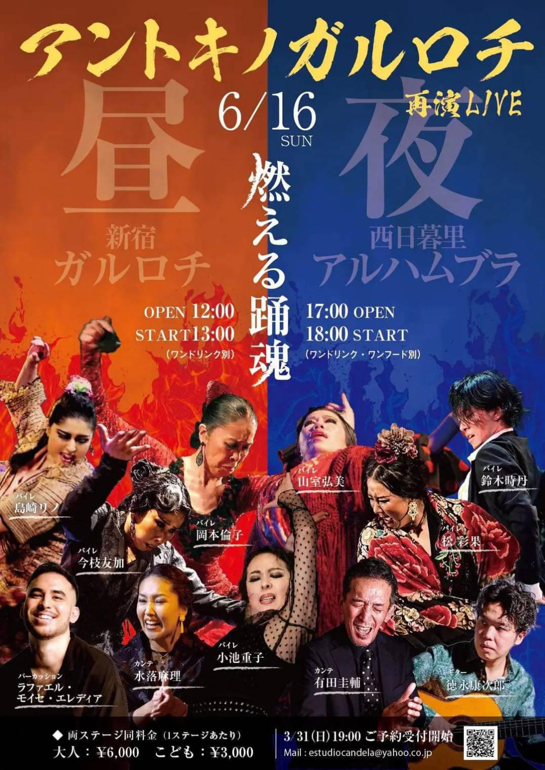 池袋のフラメンコ教室｜岡本倫子スペイン舞踊団/6/16(日) 岡本倫子 ライブ出演